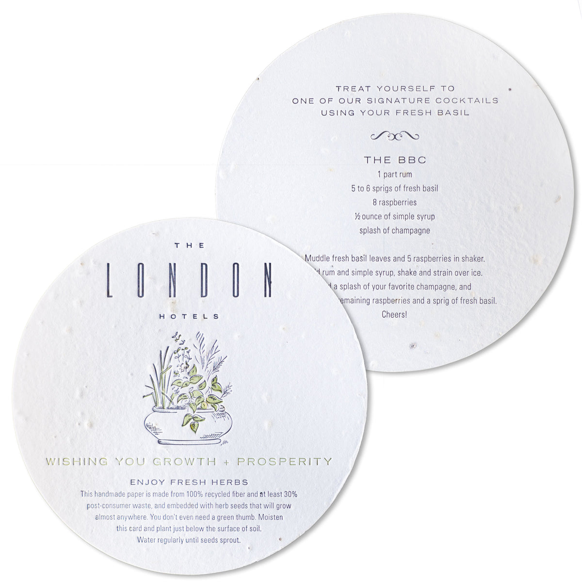 Plantable Seed Paper Coaster Large - Letterpress – plantableseedpaper